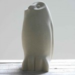 Owl Chick bird sculpture in Tadcaster Limestone by Jennifer Tetlow
