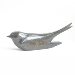 Swallow at rest - stone sculpture by Jennifer Tetlow