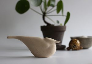 Lean Bird - bird sculpture carved in Tadcaster Limestone